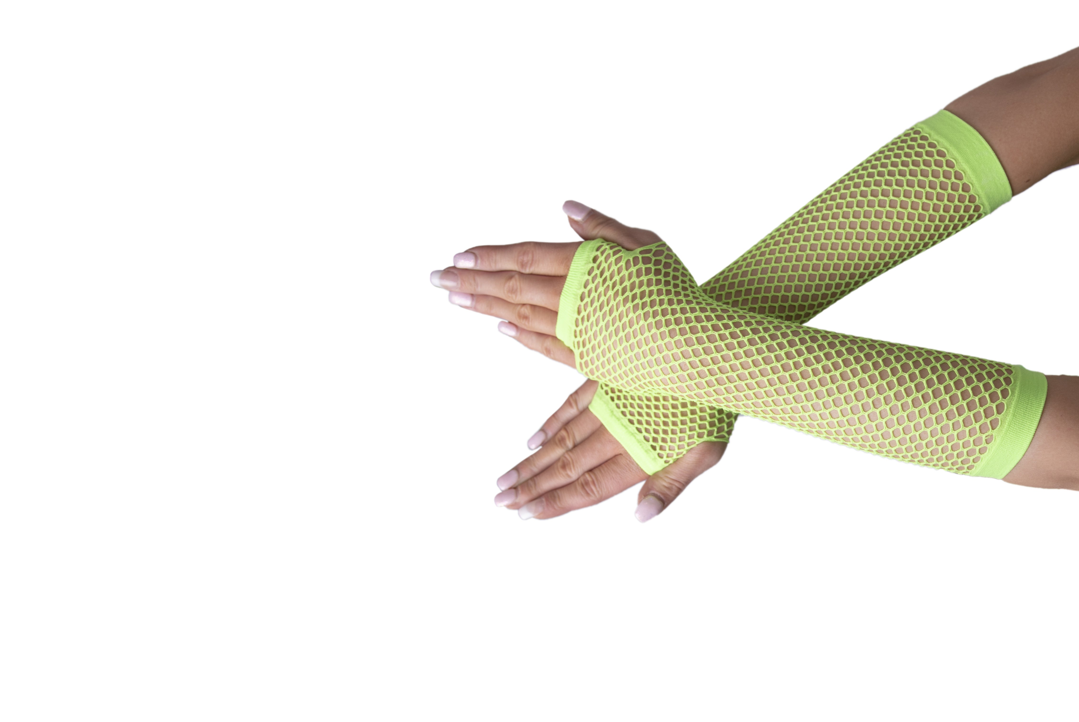 Long Fishnet Gloves - Neon Green – Party Australia